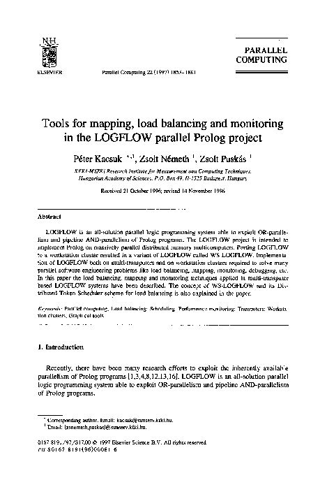 Pdf Tools For Mapping Load Balancing And Monitoring In The Logflow
