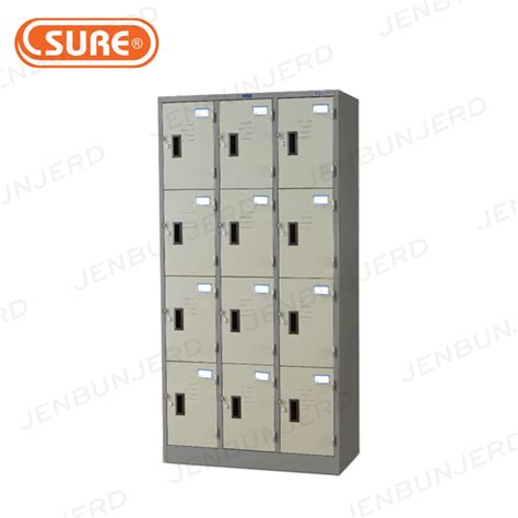 จำหน่าย ตู้ล็อกเกอร์เหล็ก ตู้ล็อกเกอร์ 12 ช่อง มอก สีเทาสลับ Sure Lk 012 เจนสโตร์