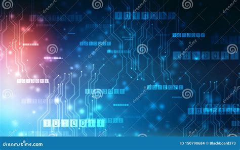Bytes Of Binary Code Run Through Network Abstract Futuristic