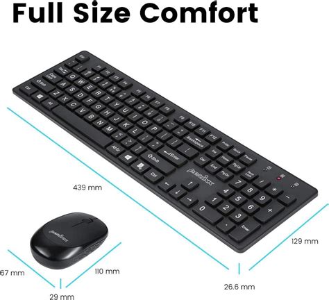 3416 Perixx Periduo 717 Wireless Standard Keyboard And Mouse Combo Set With Big Print Letter
