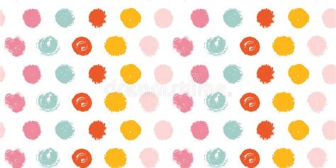 Rectangular Seamless Pattern With Colorful Points In A Row Flat Vector Illustration Pencil