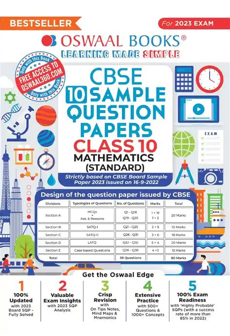 Oswaal Cbse Sample Question Papers Class 10 Mathematics Standard Book