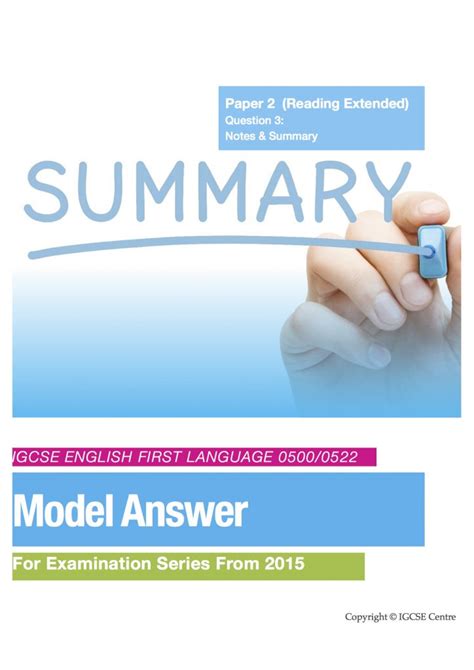 Igcse Exam Model Answers Igcse Centre