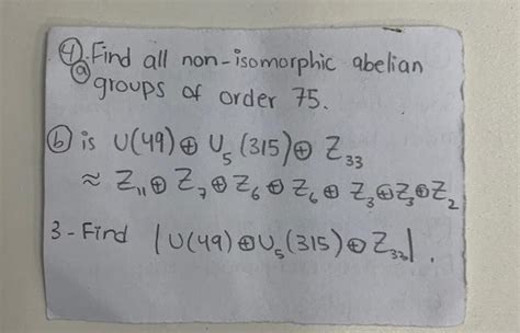 Solved 4 Find All Non Isomorphic Abelian Groups Of Order
