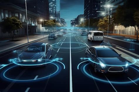 Premium Photo Connected Car Autonomous Vehicle Autonomous Car Vehicletovehicle V2v Communication