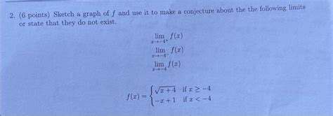 Solved 2 6 Points Sketch A Graph Of F And Use It To Make