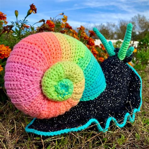 Giant Crochet Snails Rock Maker Stitches