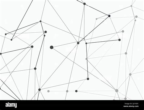 Connected Abstract Pattern With Dots On Overlapping Lines Vector