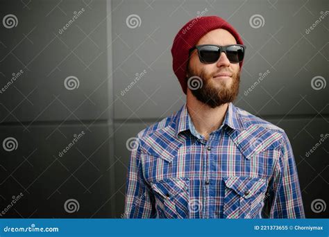 Hipster Man With Beard Posing Stock Image Image Of Hipster Casual
