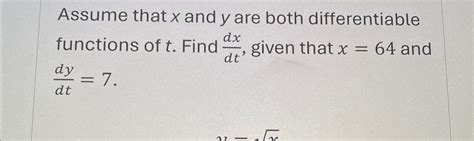 solved assume that x ﻿and y ﻿are both differentiable