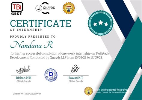 nandana r on linkedin internship
