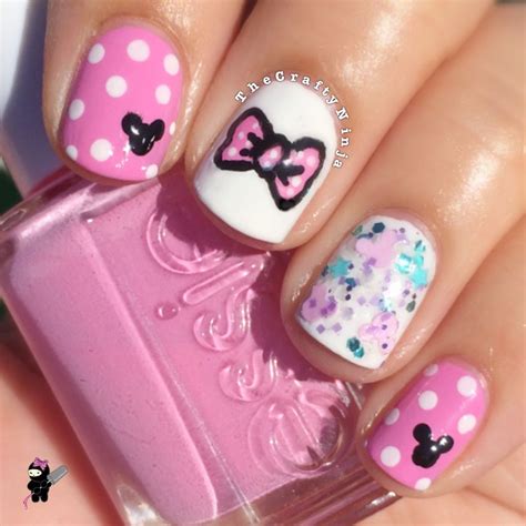 Mickey And Minnie Nail Tutorials The Crafty Ninja
