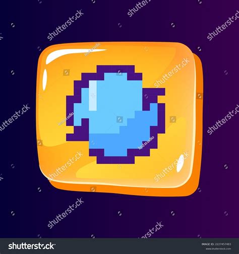 update installation glossy ui button pixelated stock vector royalty