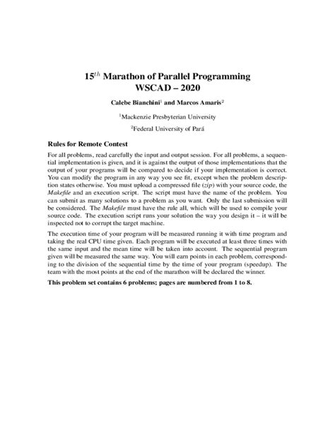 Fillable Online 15th Marathon Of Parallel Programming Fax Email Print Pdffiller