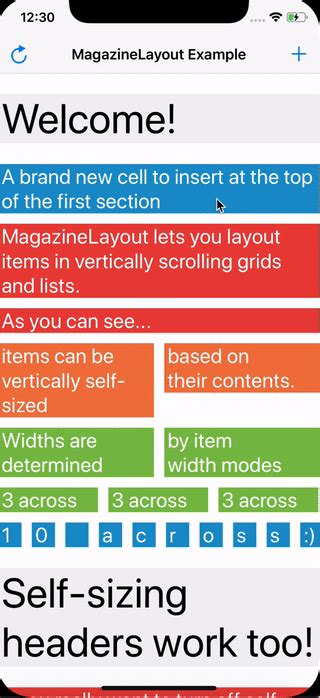 A Collection View Layout Capable Of Laying Out Views In Vertically