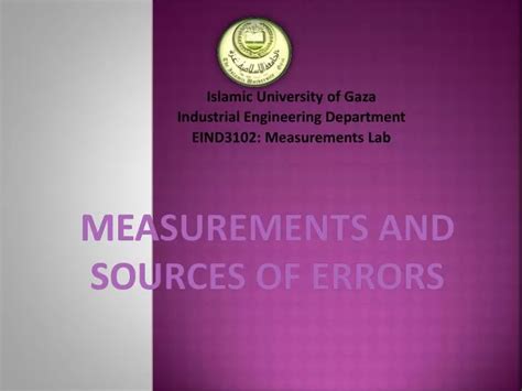 PPT Measurements And Sources Of Errors PowerPoint Presentation Free Download ID