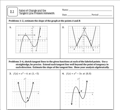 Please Thanks Rates F Change And The Tangent Line Problem Homework Name Date Period