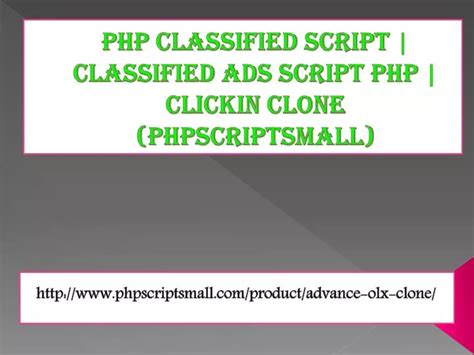 Ppt Php Classified Script Classified Ads Script Php Clickin Clone Powerpoint Presentation