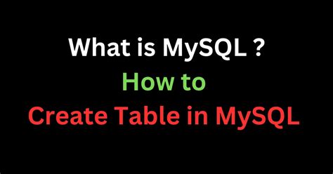What Is Mysql How To Create Table In Mysql Mysql Commands