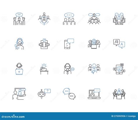 Speaking People Line Icons Collection Eloquence Articulation Fluency Diction Oratory