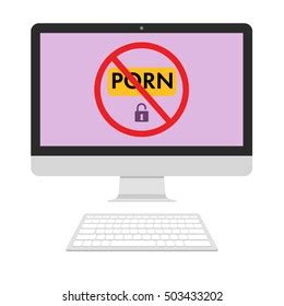 Porn Prohibited Sign On Computer Screen Stock Illustration 527311144