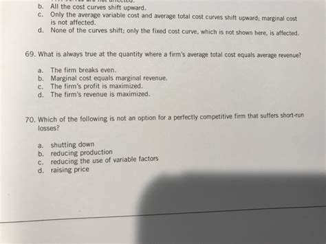 Solved B All The Cost Curves Shift Upward C Only The Chegg Com