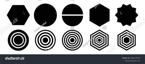 Set Rounded Corners Triangle Square Hexagon Stock Vector Royalty Free 2381170715 Shutterstock