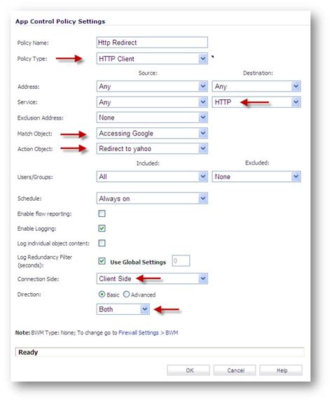 Configuring The Apprules Policy To Perform Redirect