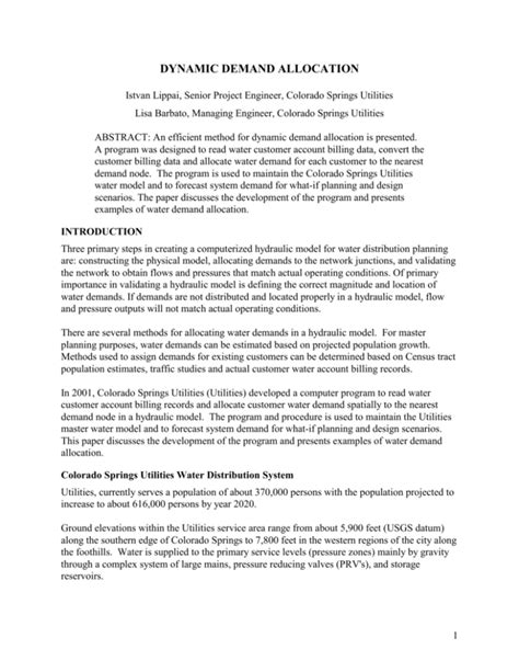 dynamic demand allocation