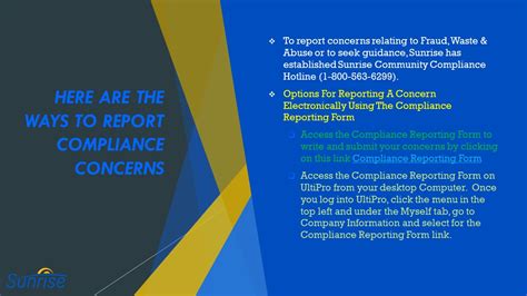 Compliance Quiz Sunrise Community