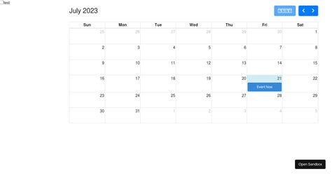 FullCalendar Vue Codesandbox