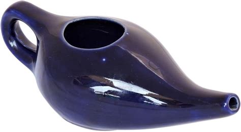 Ancient Impex Ceramic Neti Pot 270 Ml With 5 Sachets Neti Salt Violet