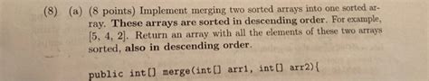 Solved B 5 Points Complete The Following Java Method That