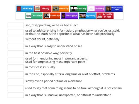 Unit 5c Comment Adverbs Match Up