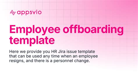 Employee Offboarding Template Appsvio Documentation