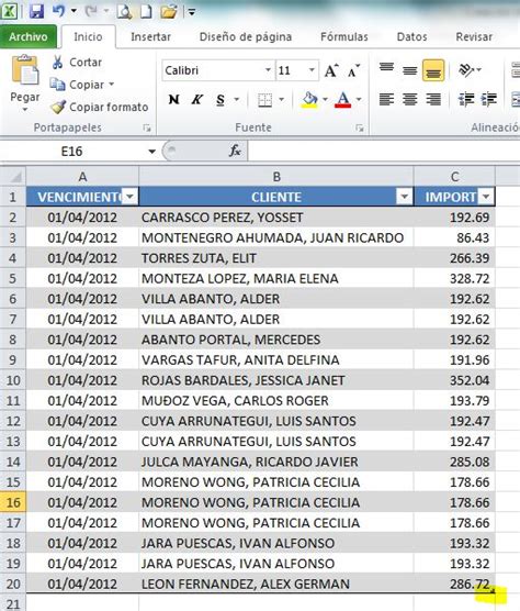 Creación de Tablas en Excel Archivo Excel