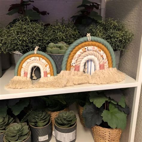 Badu Bg Скандинавски стил Ръчно изтъкан гоблен с дъга Детска стая Домакински декорации за стена