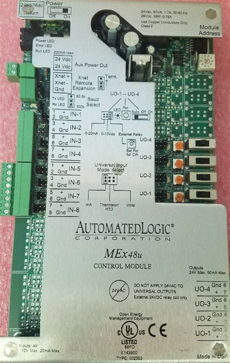 Alc Automated Logic Corp Mex48u Me Line Multi Equipment I O Expander Module [refurbished]