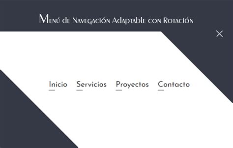 Menú de Navegación Adaptable con Rotación Tu Web Creativa
