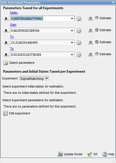 identify key parameters for estimation gui