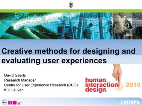 Creative Methods For Designing And Evaluating User Experiences Ppt