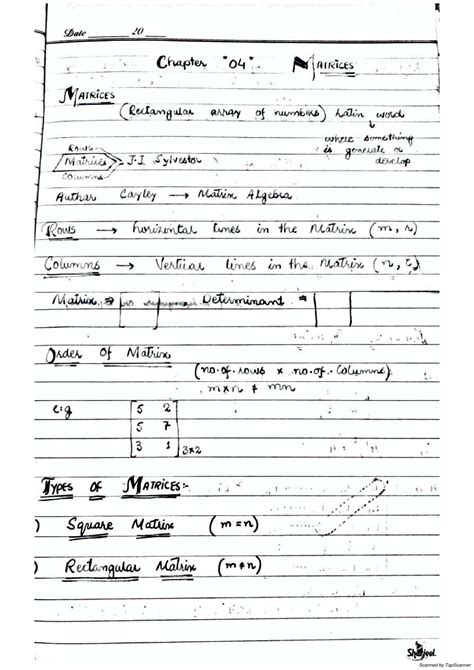 SOLUTION Matrices And All Types Of Matrices Studypool