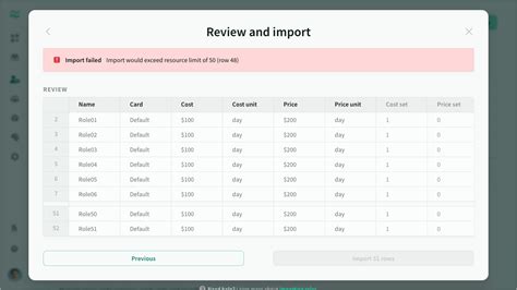 Importing Roles And Rate Cards