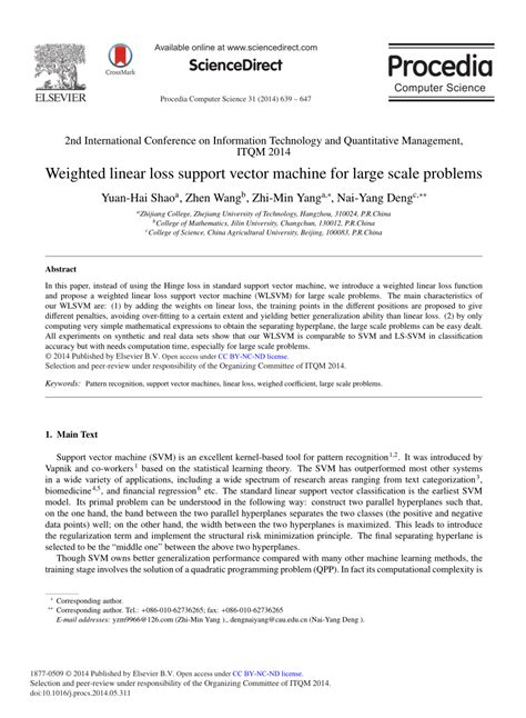 PDF Weighted Linear Loss Support Vector Machine For Large Scale Problems