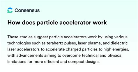 How Does Particle Accelerator Work Consensus Academic Search Engine