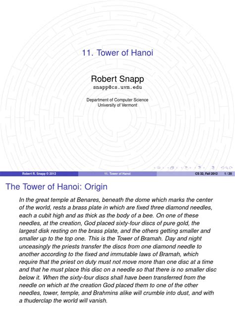 Tower Of Hanoi Discrete Mathematics Mathematical Relations