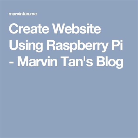create website using raspberry pi