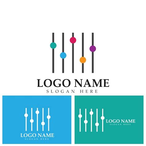 이퀄라이저 로고 및 심볼 디자인 프리미엄 벡터