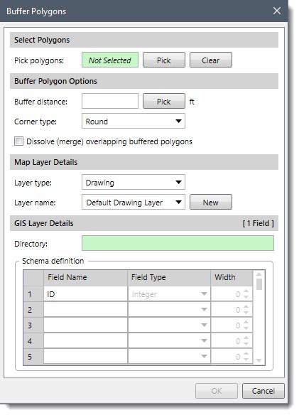 Buffer Polygons Command Civilgeo Knowledge Base