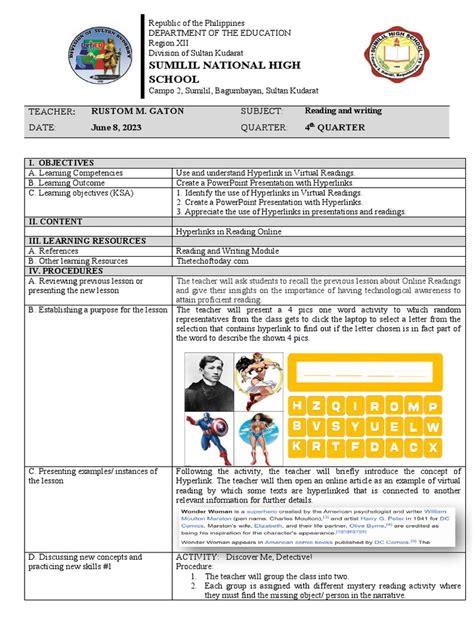 Dll Reading Wtiting Pdf Teachers Hyperlink